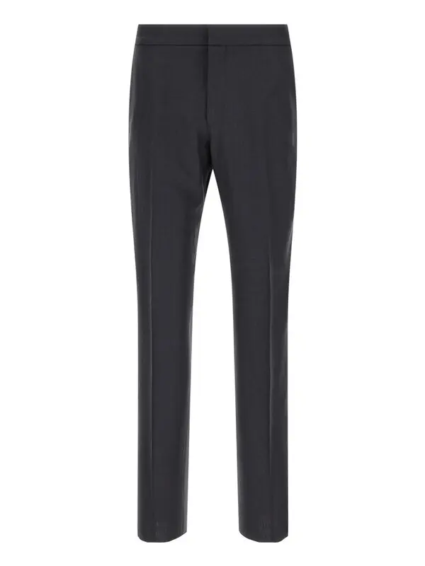 Zegna Oasi Lino Straight Leg Trousers - Black