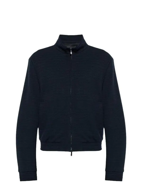 Emporio Armani Zip-up High Neck Sweatshirt - Black