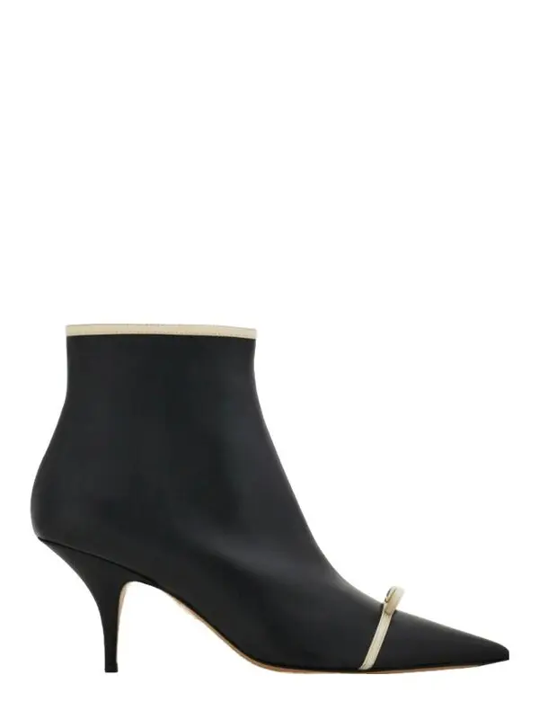 FERRAGAMO Pointed Ankle Boots With Bow Detail - Dark Chocolate/mascarpine Cheese