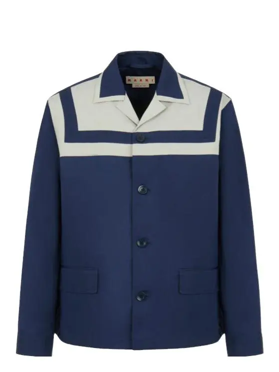 Marni Duchesse Jacket With Stripe Detail - Dark Blue