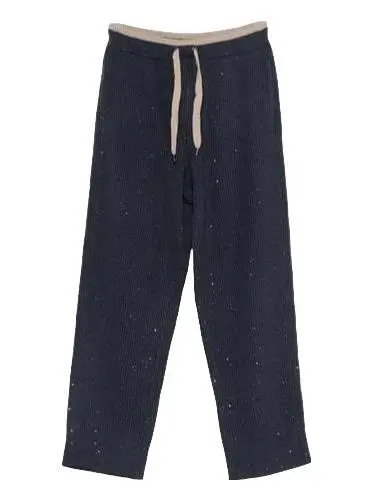 Brunello Cucinelli Drawstring Pants With Contrasting Trim - Blue