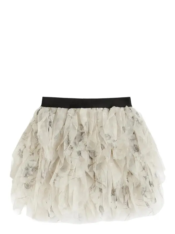 Max Mara Ruffled Mini Skirt - Pearl Grey
