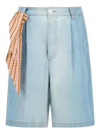 Marni Plaid Tie Bermuda Shorts - Nude