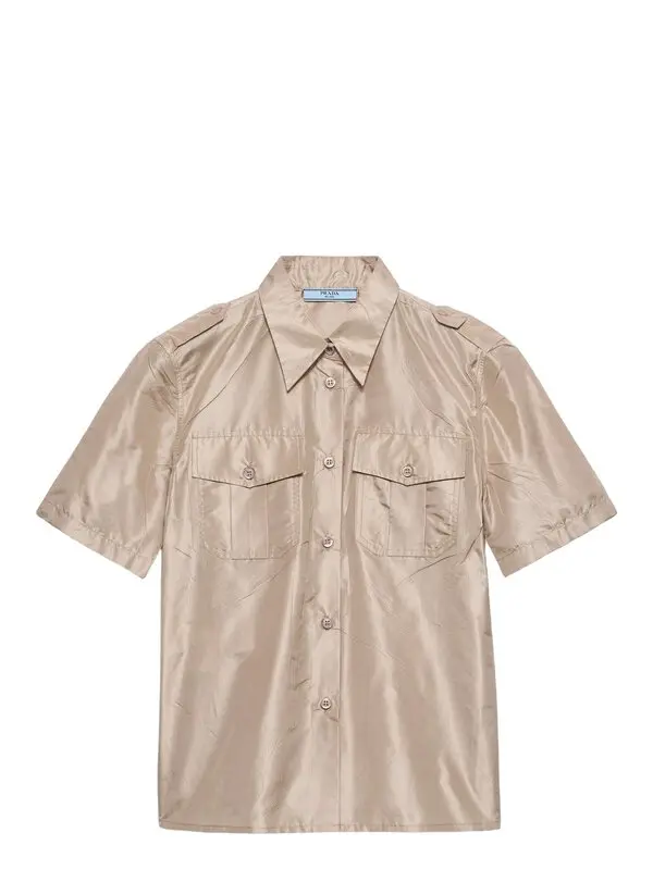 Prada Short Sleeve Button-up Shirt With Pockets - Cord