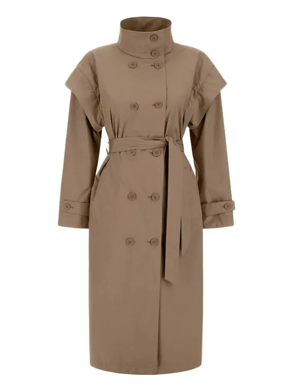 Herno Double-breasted Belted Coat - Brown