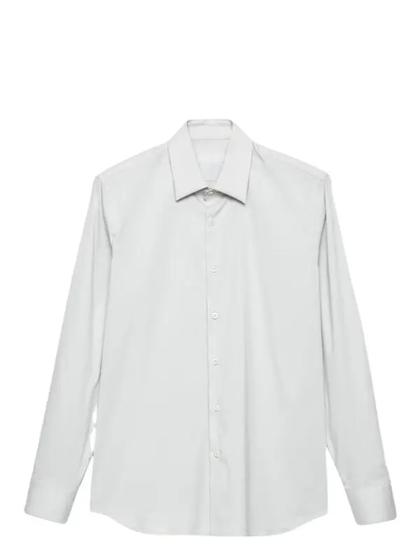Prada Long-sleeved Poplin Shirt - Ice