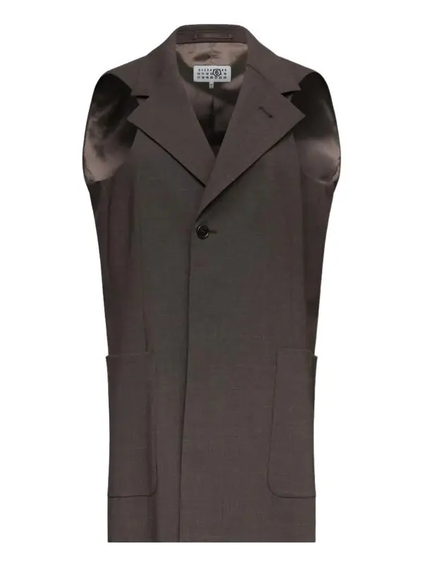 MAISON MARGIELA Single Breasted Sleeveless Waistcoat - Black