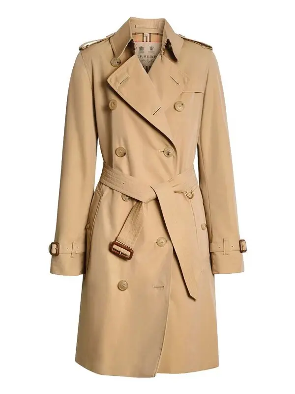 Burberry Button Detailed Kensington Trench Coat - Honey-colored
