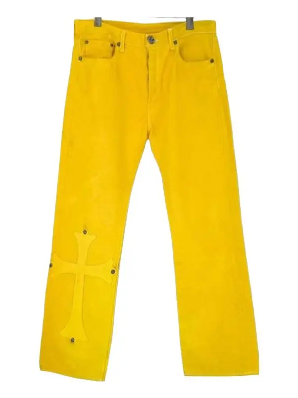 Chrome Hearts Embroidered Cross Casual Pants - Yellow