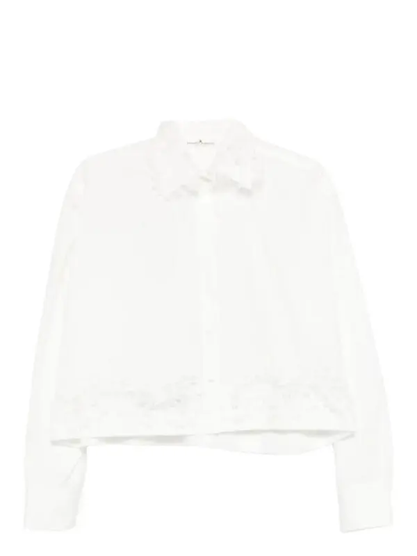 Ermanno Scervino Embroidered Lace Detail Shirt - Snow White