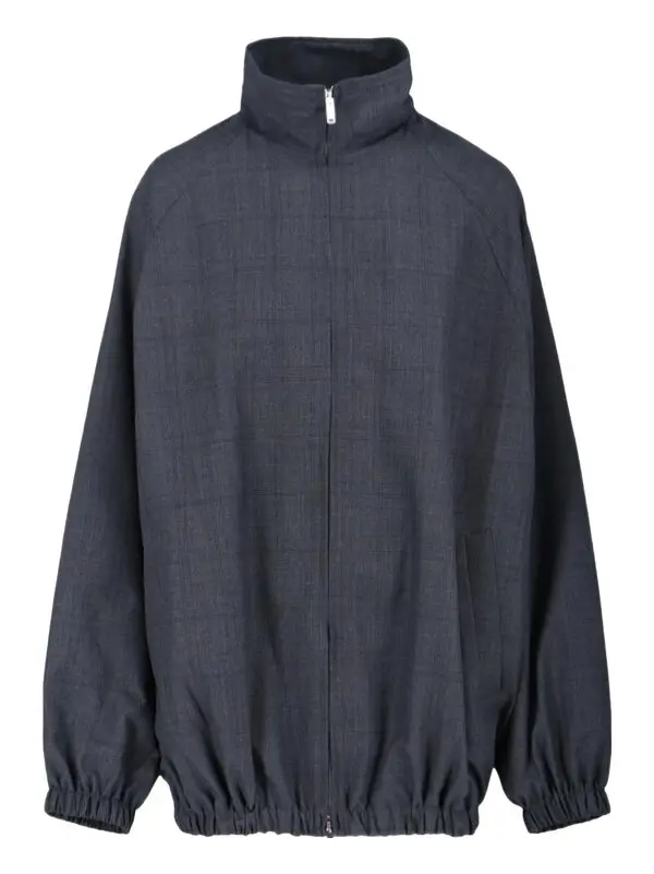 THE FRANKIE SHOP Baxter Plaid Zip Jacket - Darkgrey