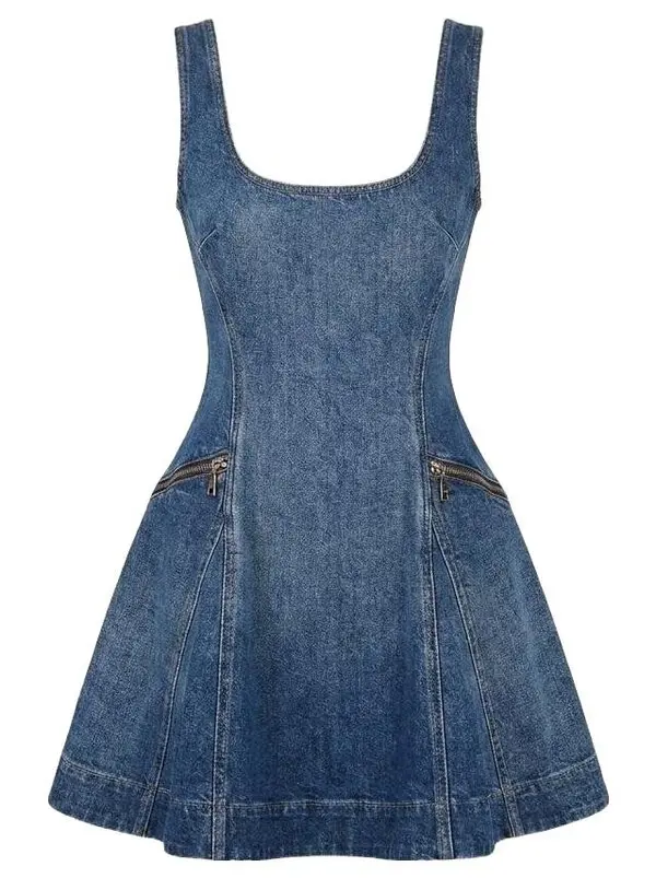 SELF-PORTRAIT Ruffled Mini Dress - Blue