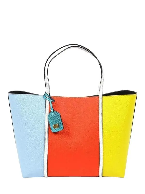 Dolce & Gabbana Paneled Tote Bag With Logo Detail - Multicolor