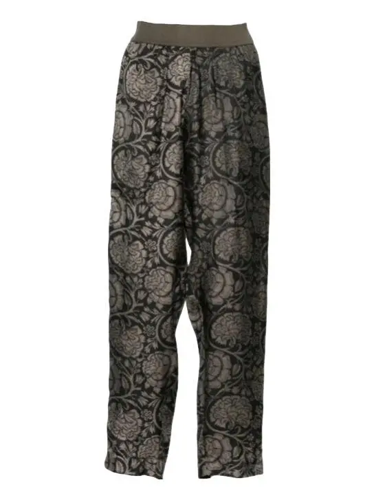 UMA WANG Elastic Waistband Printed Casual Pants - Black