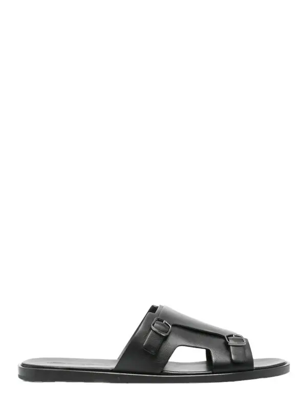 Santoni Buckled Slip-on Sandals - Black