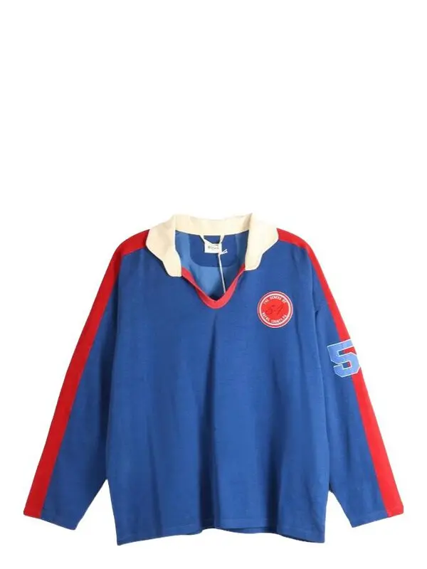 BODE Lakewood Logo-patch Panelled Shirt - Blue