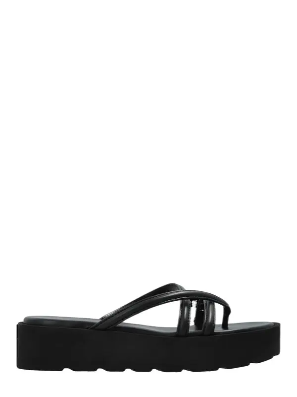 GIANVITO ROSSI Platform Strappy Slides - Black