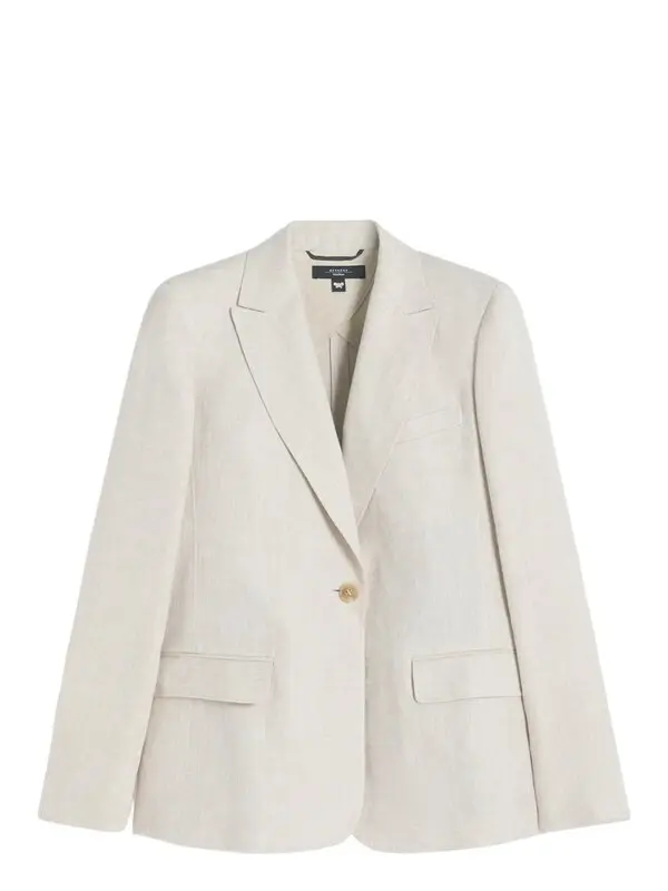 Max Mara Single-breasted Peak Lapel Blazer - Off White