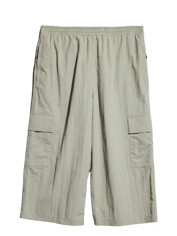 Gucci Beige Nylon Cargo Pants With Wrinkle Effect - Gray