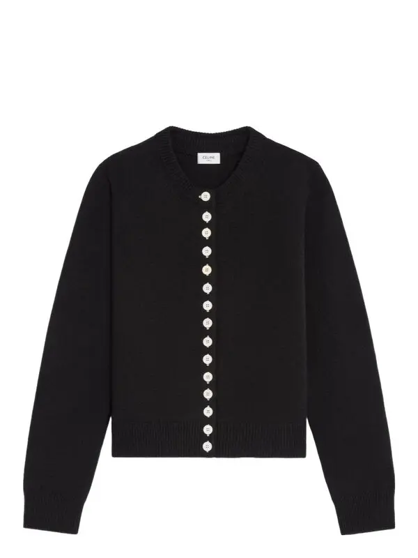 Celine Twinset Cardigan In Heritage Cashmere - Black