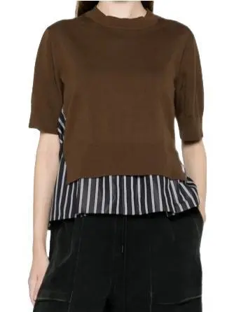 Sacai Striped Paneled Crewneck Jumper - Multicolor