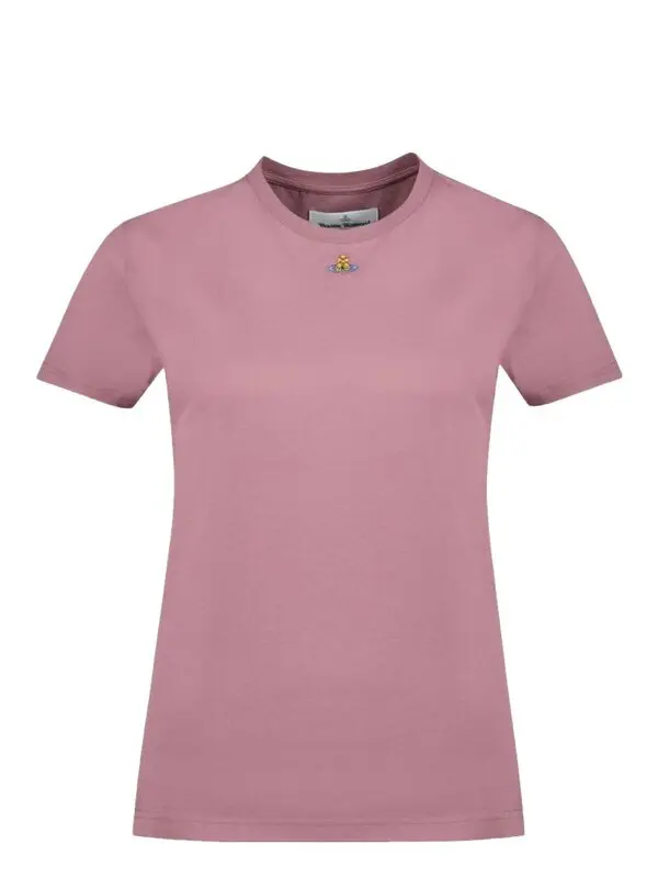 VIVIENNE WESTWOOD Short-sleeved T-shirt With Embroidered Logo - No