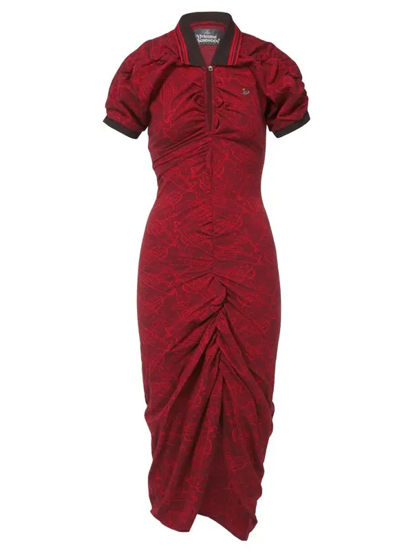 VIVIENNE WESTWOOD Ruched Orb Embroidered Midi Dress - Doodle Ball
