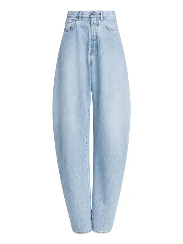 Alaïa Round Barrel Leg Jeans - Light Blue