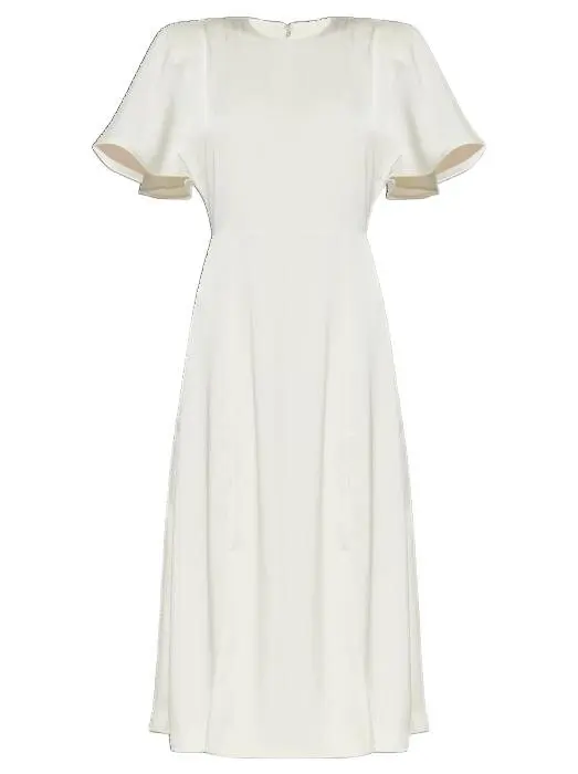 ROTATE BY BIRGER CHRISTENSEN Satin Slit Midi Dress - White