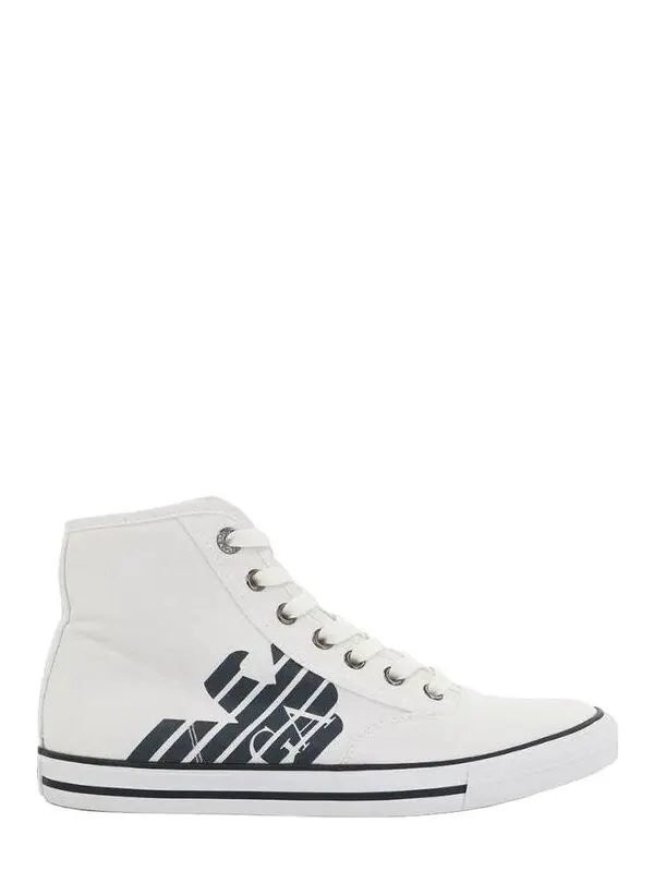 EA7 Logo High-top Sneakers - White