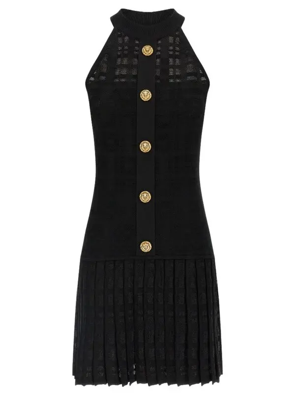 Balmain Embellished Sleeveless Dress - Black