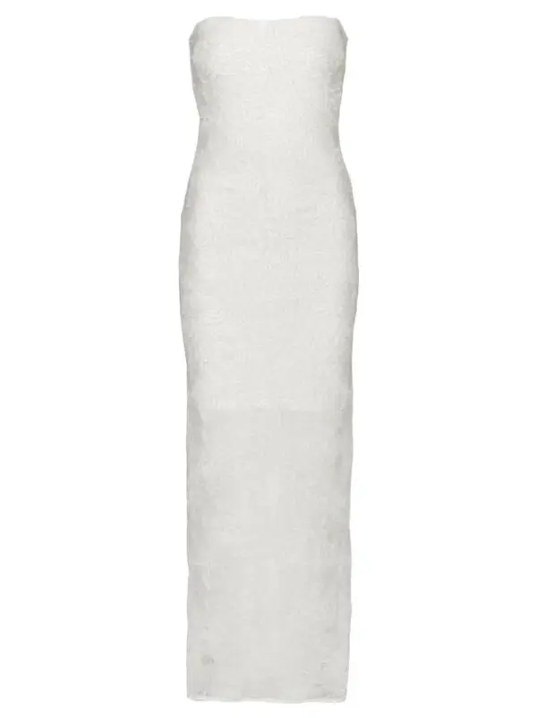 ROTATE BY BIRGER CHRISTENSEN Floral Mesh Tube Dress - White