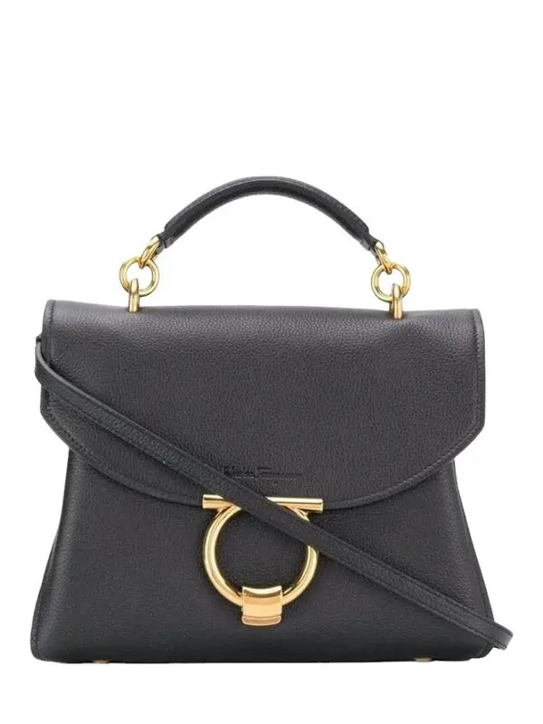 FERRAGAMO Gancini Top Handle Bag - Black