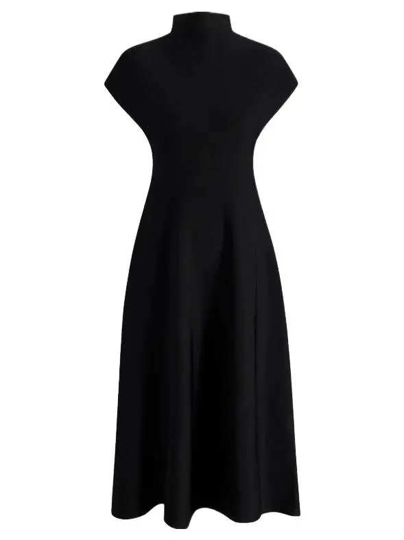 Khaite Lyra High-neck Knitted Midi Dress - Black