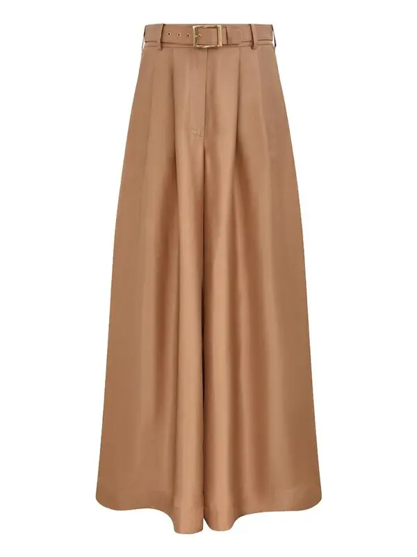 Zimmermann Pleated Belted Trousers - Biscuit