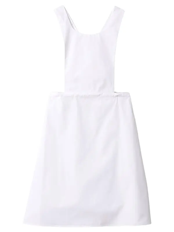 Miu Miu Pinafore Sleeveless Midi Dress - White