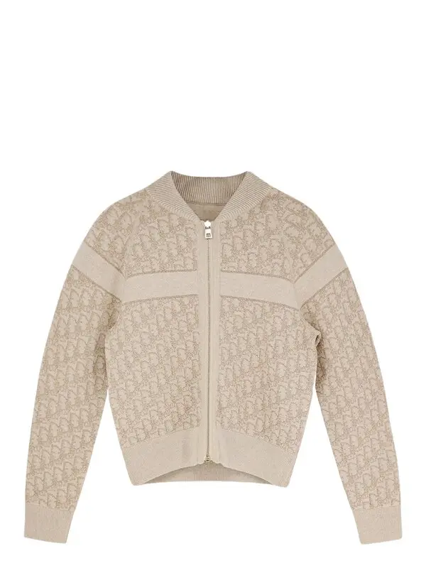 Dior Double-sided Zipper Cardigan - Nude