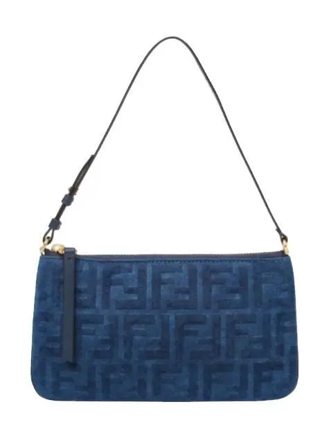 Fendi Flat Baguette Pouch - Blue