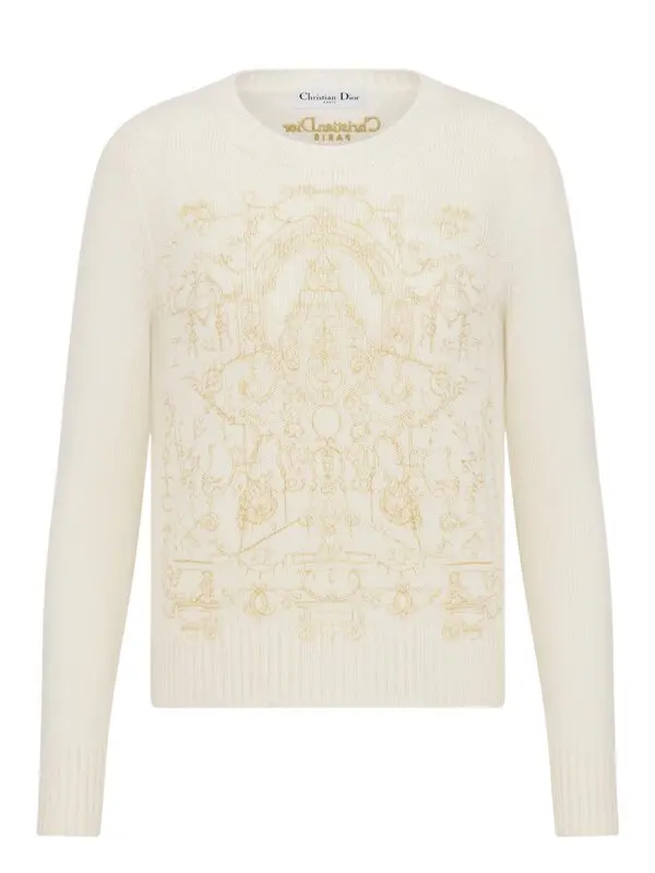 Dior Embroidered Crewneck Sweater - Beige