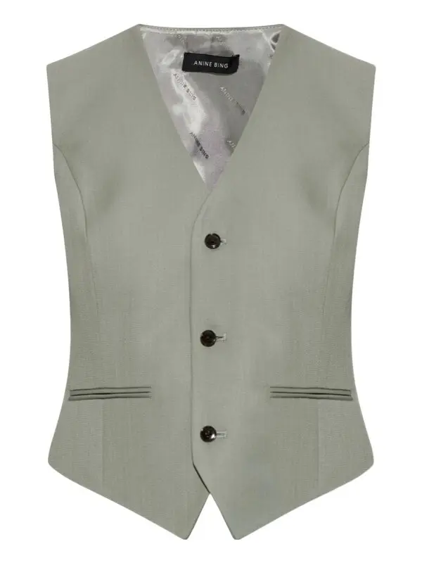 ANINE BING Mario Buttoned Vest - Grey
