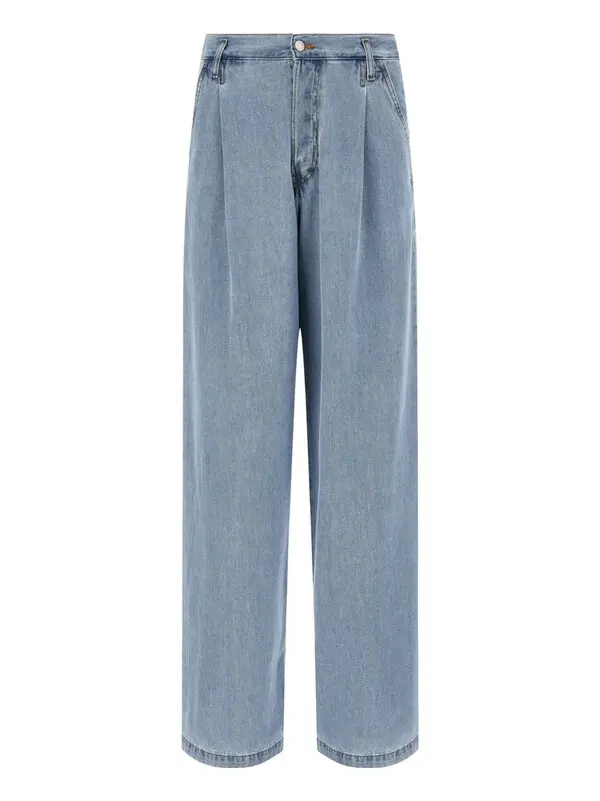 Dries Van Noten Pleated Wide-leg Jeans - Lightblue