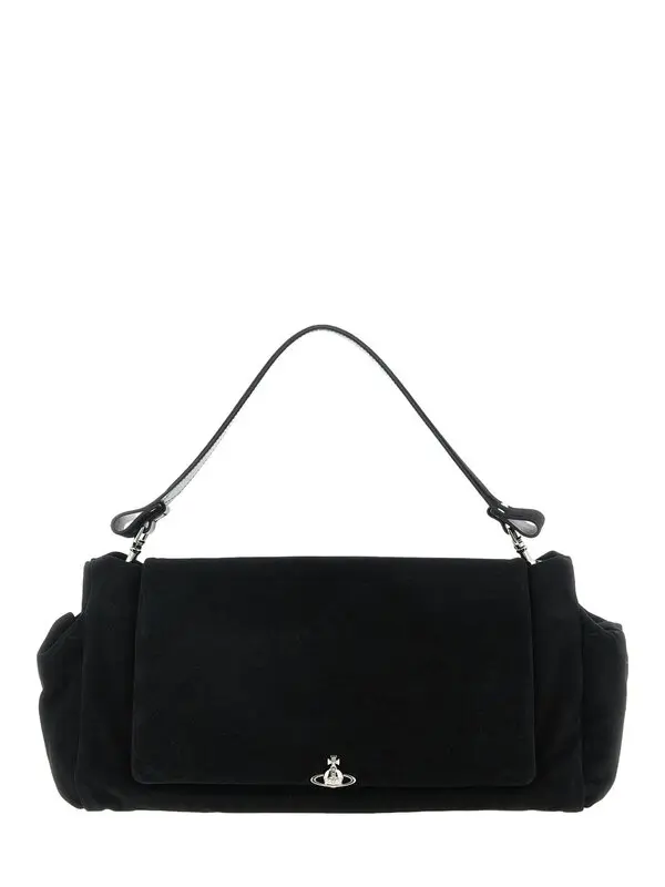 VIVIENNE WESTWOOD Logo Plaque Top Handle Shoulder Bag - Black