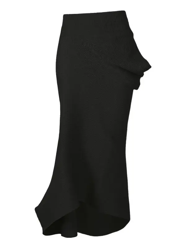 Issey Miyake Asymmetrical Midi Skirt - Black