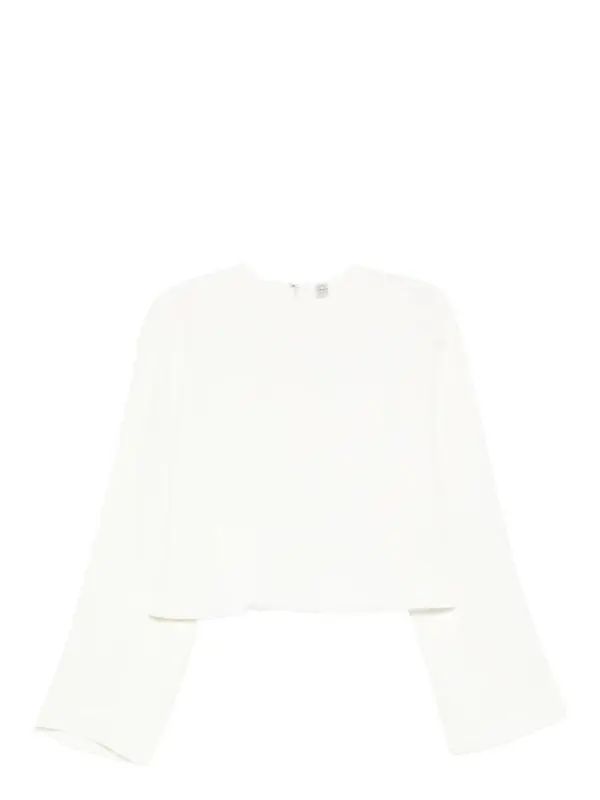 TOTEME Long Sleeve Crewneck Top - White