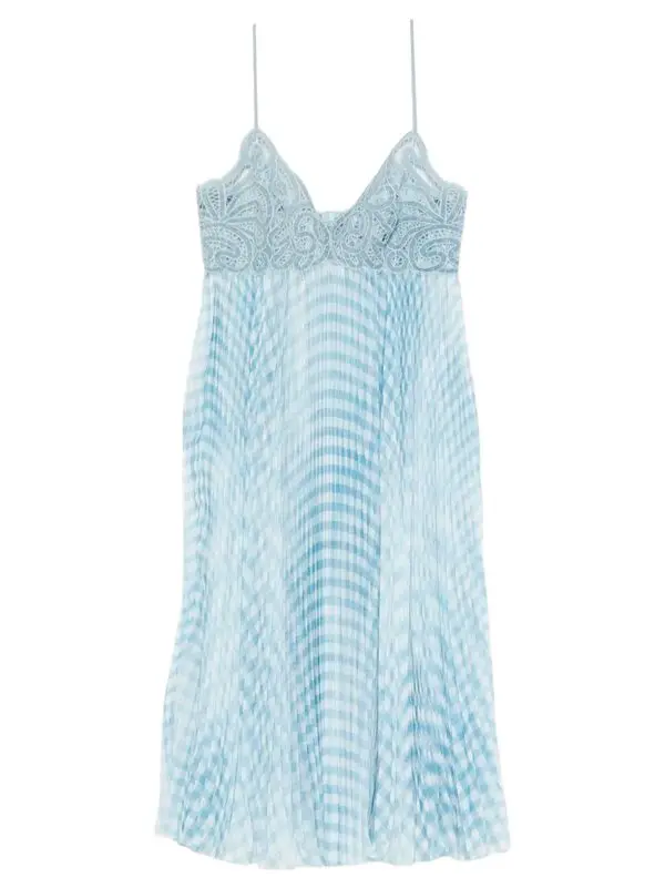 Ermanno Scervino Embroidered Lace Midi Dress - Blue
