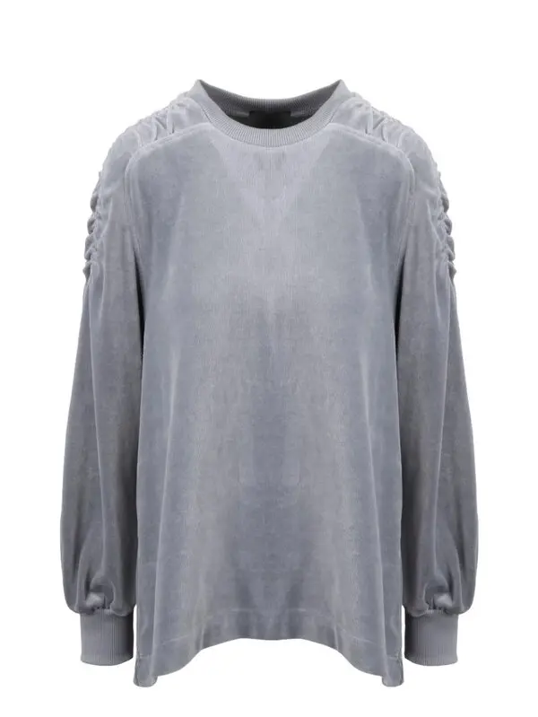 Alberta Ferretti Ruched Chenille Sweatshirt - Gray