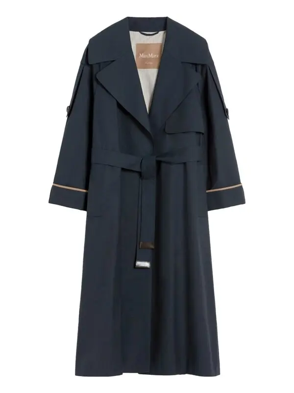 Max Mara Mtcutrench Flared Belted Trench Coat - Ultramarine Blue