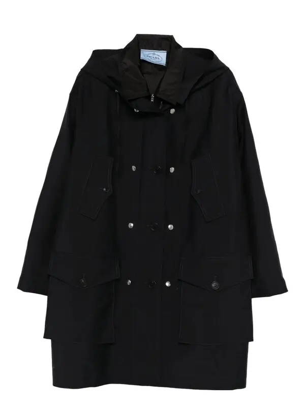 Prada Button-up Hooded Jacket - Bleu