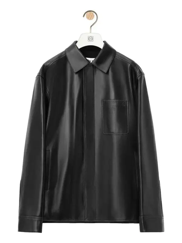 Loewe Logo Debossed Overshirt - Black
