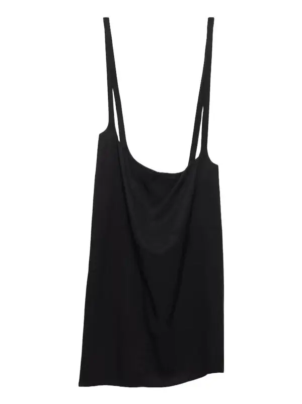 Prada Crepe Skirt With Suspender Straps - Black